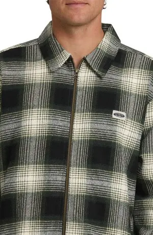 BILLABONG Boxy Fit Gradient Check Zip-up Shacket