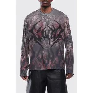 ROLLING LOUD Gothic Flame Long Sleeve Thermal T-shirt