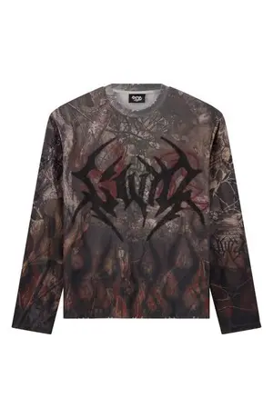 ROLLING LOUD Gothic Flame Long Sleeve Thermal T-shirt