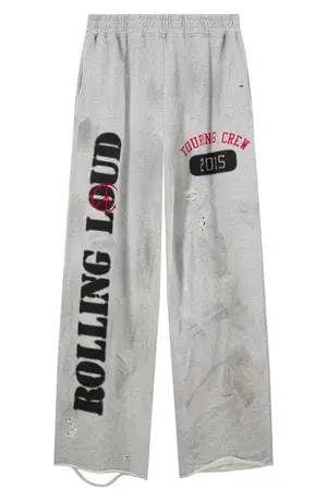 ROLLING LOUD Rl Touring Crew Distressed Sweatpants