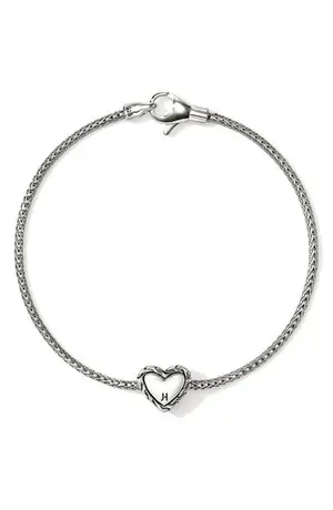 John Hardy Essentials Heart Pavé Diamond Bracelet - Silver