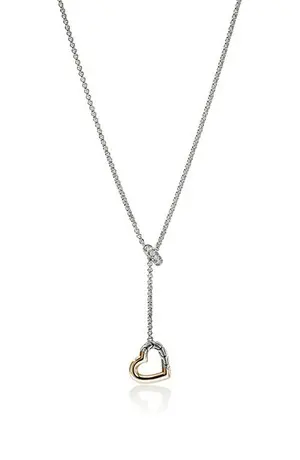John Hardy Essentials Heart Lariat Necklace - Silver