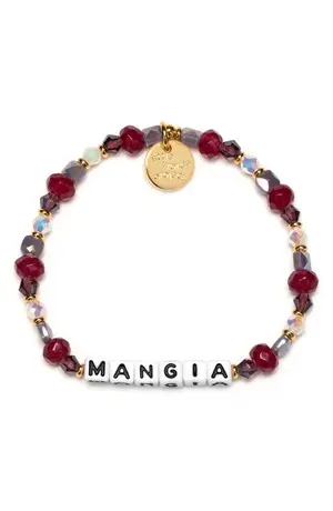 LITTLE WORDS PROJECT Mangia Beaded Stretch Bracelet - White