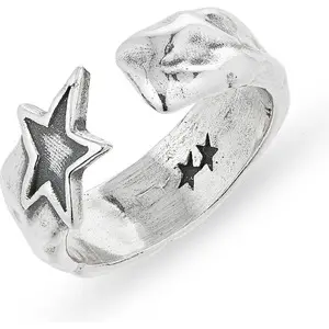 TWOJEYS Engraved Star Open Ring