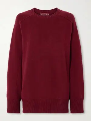 Gucci Embroidered Wool And Cashmere-blend Sweater