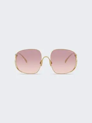 Miu Miu Oversized Square Sunglasses - Gold
