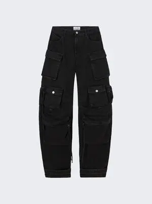Attico Washed Denim Cargo Pants