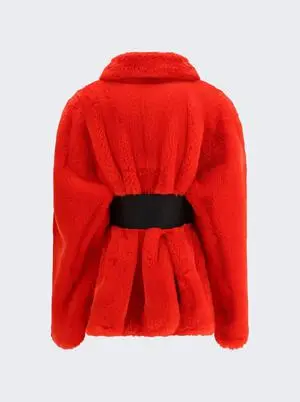 Balenciaga Wrap Faux Fur Jacket
