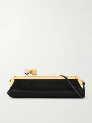 Jacquemus Salon Calf Hair Clutch - Black