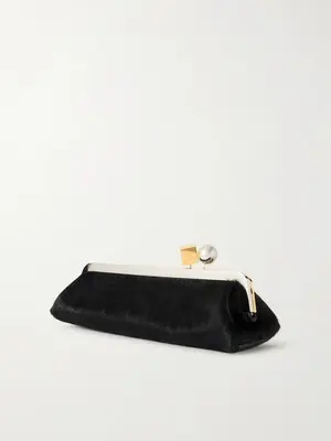 Jacquemus Salon Calf Hair Clutch - Black
