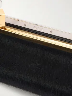 Jacquemus Salon Calf Hair Clutch - Black