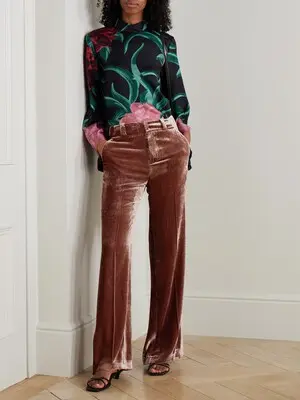 La DoubleJ Good Butt Velvet Flared Pants