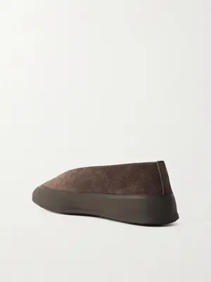 Le Monde Beryl Shearling-lined Suede Ballet Flats - Brown