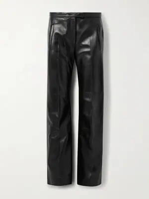 Khaite Miles Leather Straight-leg Pants - Black