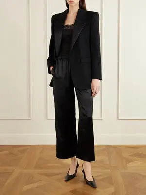 Saint Laurent Silk-satin Straight-leg Trousers