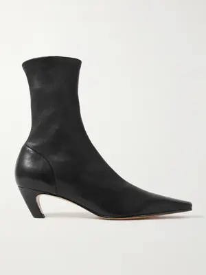 Khaite Arizona Leather Ankle Boots - Black