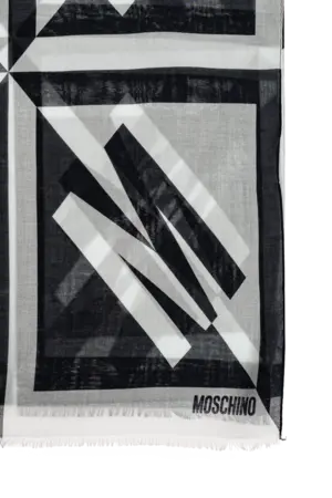 Moschino Scarf With Logo - Black