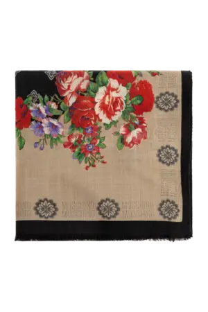 Moschino Scarf With Floral Motif - Multicolour