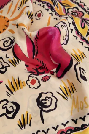 Moschino Silk Scarf With Print - Multicolour