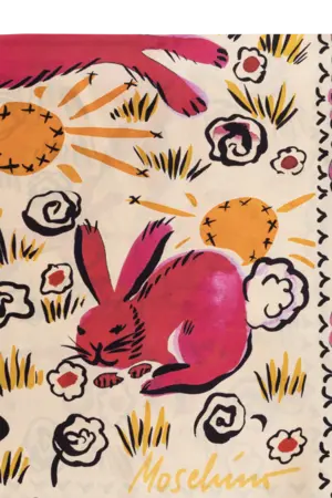 Moschino Silk Scarf With Print - Multicolour