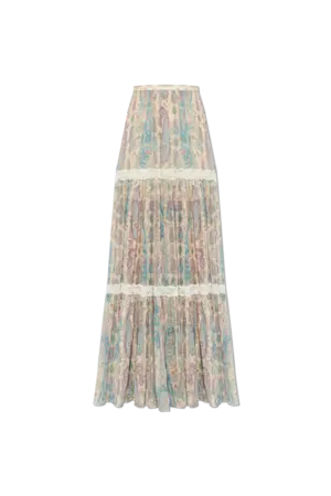 Etro Lace Insert Paisley Skirt Multicolour