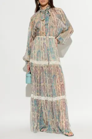 Etro Lace Insert Paisley Skirt - Multicolour