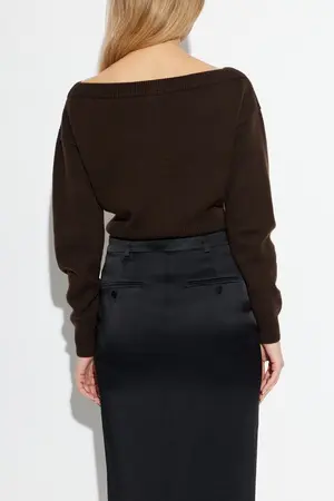 TOM FORD Cashmere Cardigan With Embroidered Logo - Brown