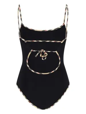 Burberry Checked One-piece Swimsuit - Black