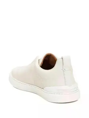 Zegna Triple Stitch Leather Slip-ons - Neutrals