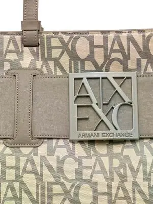 Armani Exchange Patterned Tote Bag With Logo Appliqu