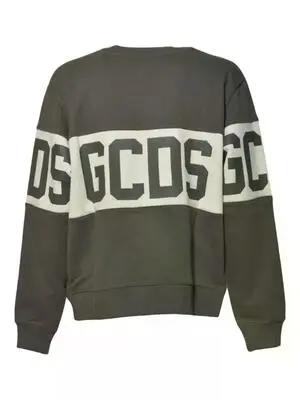 Gcds Logo-print Striped Sweatshirt - Grey