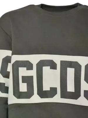 Gcds Logo-print Striped Sweatshirt - Grey