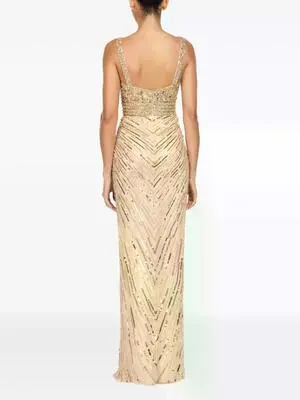 Jenny Packham Embellished Draped Elixir Dress - Neutrals
