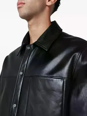 SALVATORE SANTORO Leather Jacket With Chest Pocket