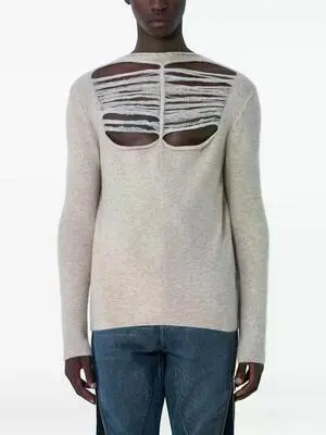 Rick Owens Distressed Crew Neck Sweater