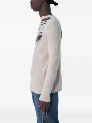 Rick Owens Distressed Crew Neck Sweater