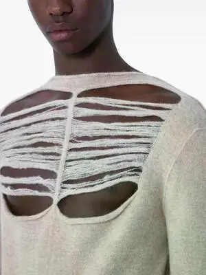 Rick Owens Distressed Crew Neck Sweater