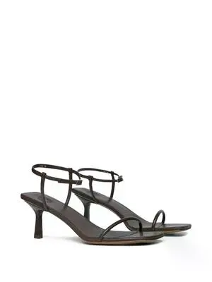 12 STOREEZ Ankle-strap Leather Sandals - Brown