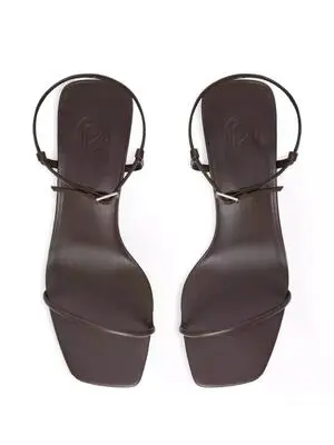 12 STOREEZ Ankle-strap Leather Sandals - Brown