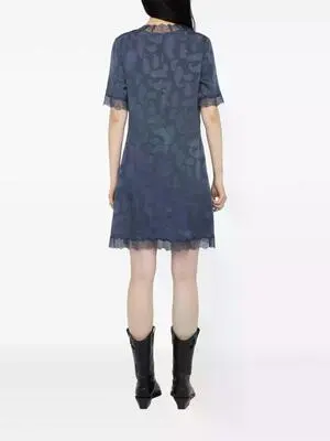 Zadig&Voltaire Paisley Patterned V-neck Dress - Blue