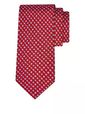 FERRAGAMO Printed Silk Neck Tie - Red