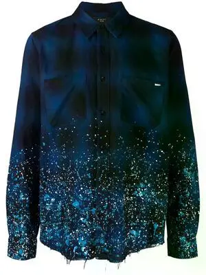 Amiri Crystal Painter Flannel Casual Button-down Shirts