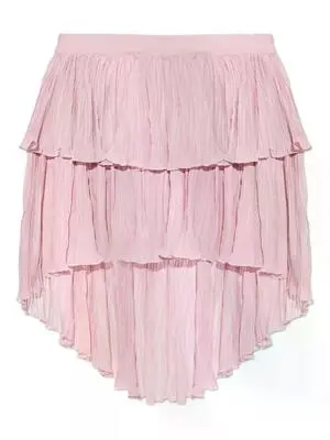 Blumarine Ruffled Asymmetrical Tiered Skirt - Pink
