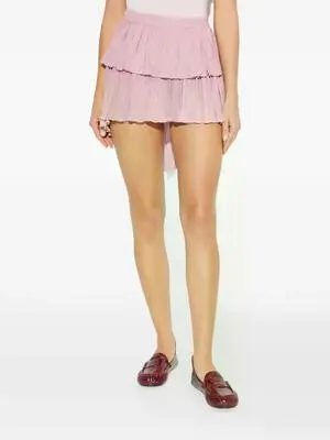 Blumarine Ruffled Asymmetrical Tiered Skirt - Pink
