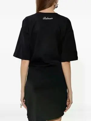 Balmain T-shirt Dress With Ruched Detailing