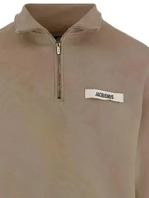 Jacquemus Grosgrain High-collar Logo Sweatshirt - Neutrals