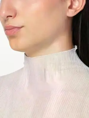 6397 Ribbed Roll-neck Sweater - Neutrals