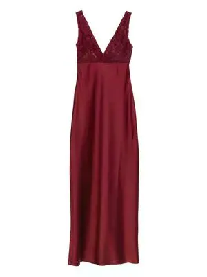 ATU BODY COUTURE Lace V-neck Maxi Dress - Red