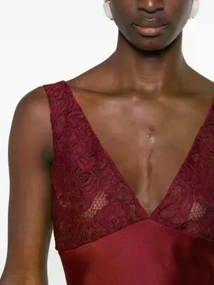 ATU BODY COUTURE Lace V-neck Maxi Dress - Red
