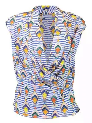 MAISON COMMON Stripe-pattern Sleeveless Blouse